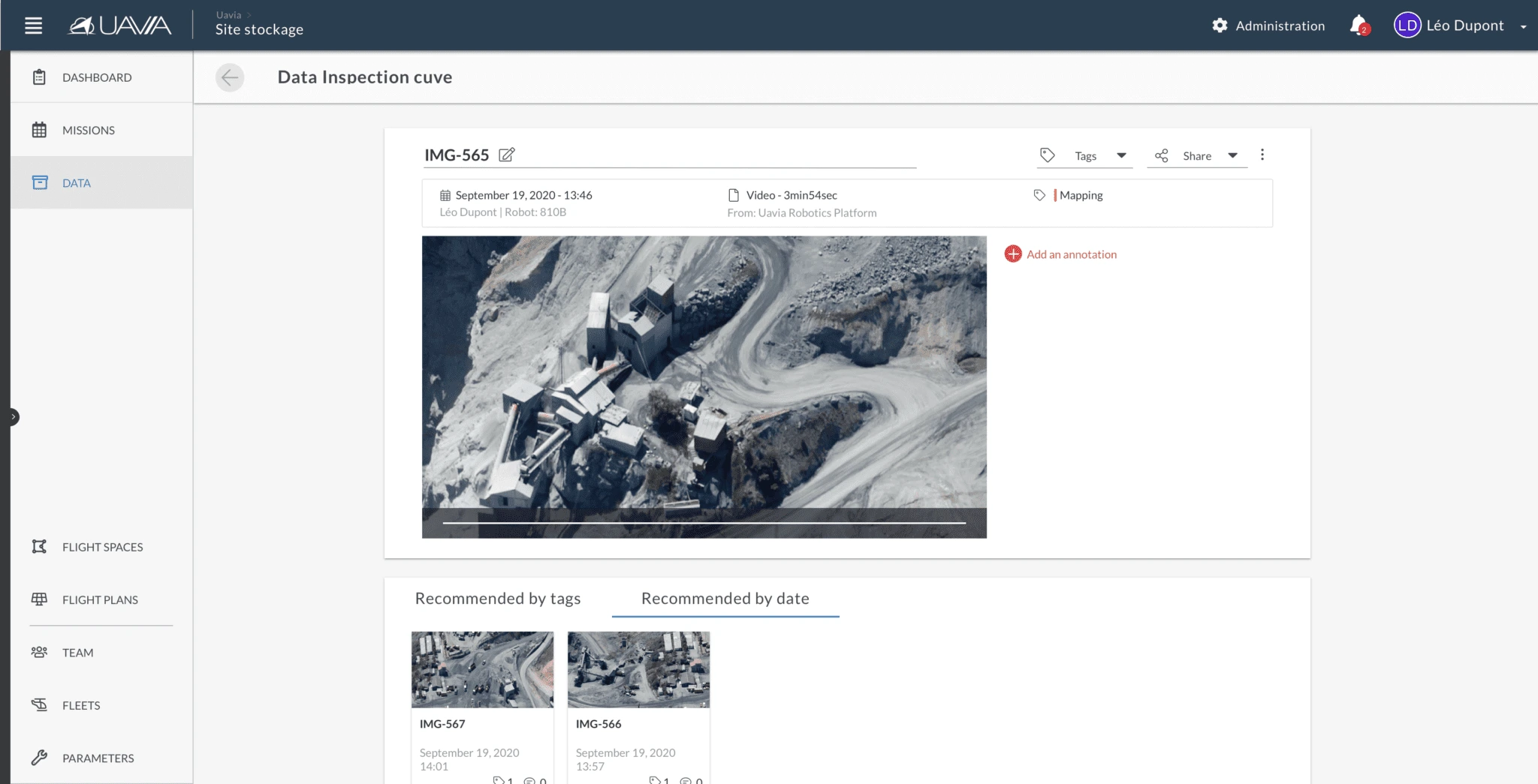 UAVIA Robotics Platform new feature announcement: drone data management - Uavia